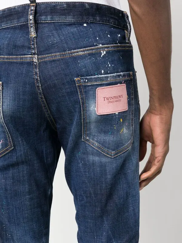 Dsquared2 Twimphony Paint-splatter Jeans - Blue