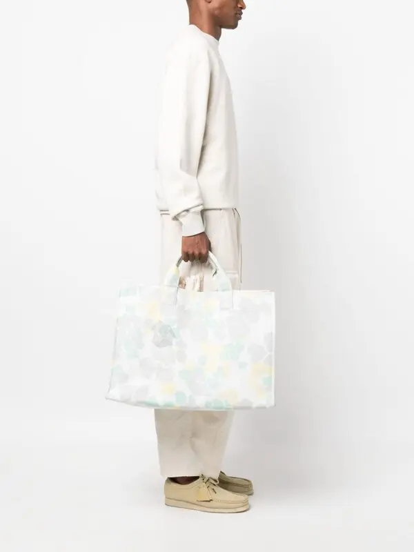 OBJECTS IV LIFE Abstract-print Cotton Tote Bag - White