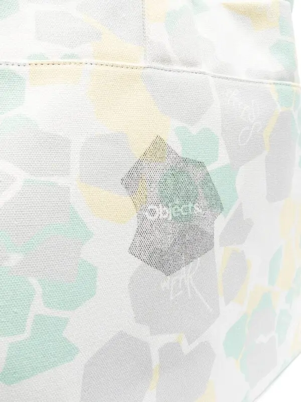 OBJECTS IV LIFE Abstract-print Cotton Tote Bag - White