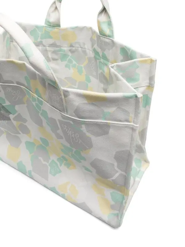 OBJECTS IV LIFE Abstract-print Cotton Tote Bag - White