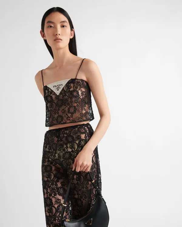 Prada Lace Top - Black | Editorialist