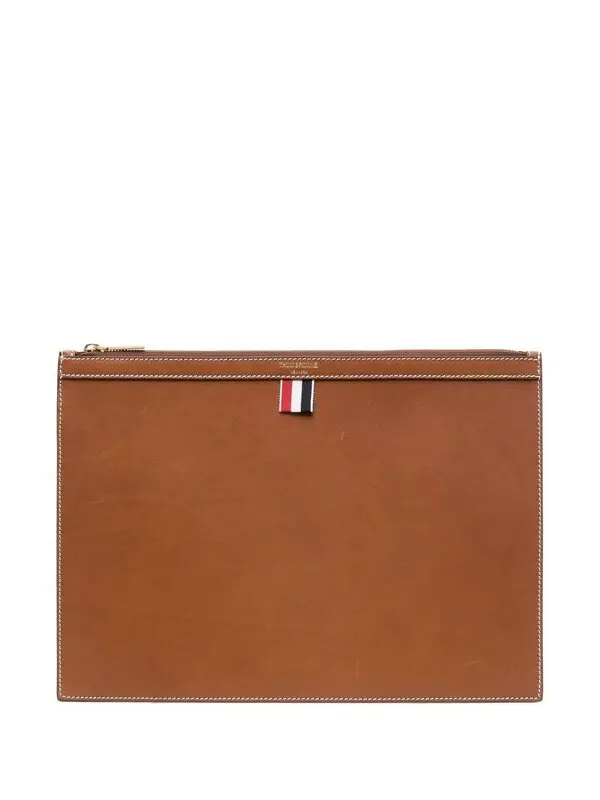 Thom Browne 4-bar Tab Document Holder - Brown
