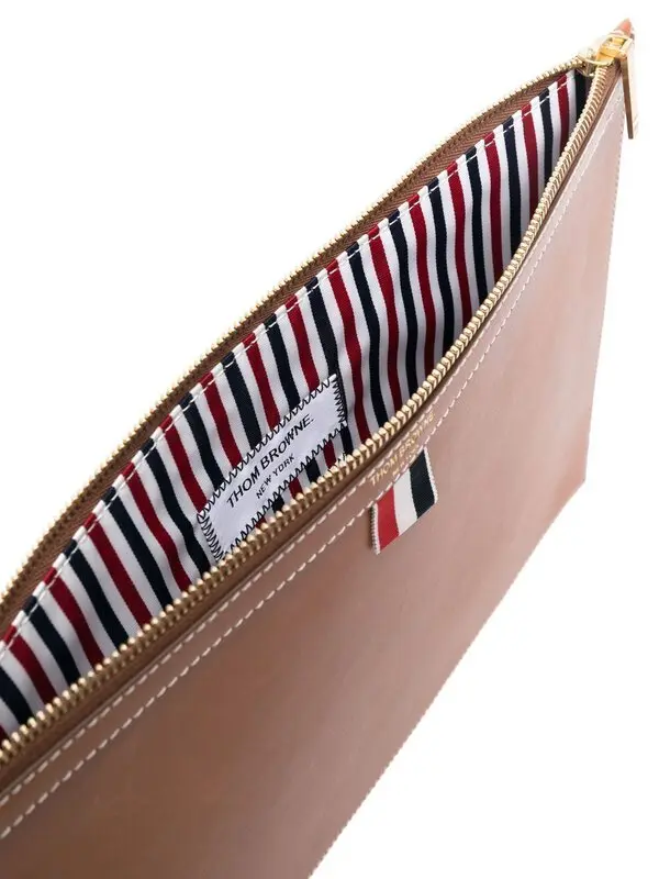 Thom Browne 4-bar Tab Document Holder - Brown