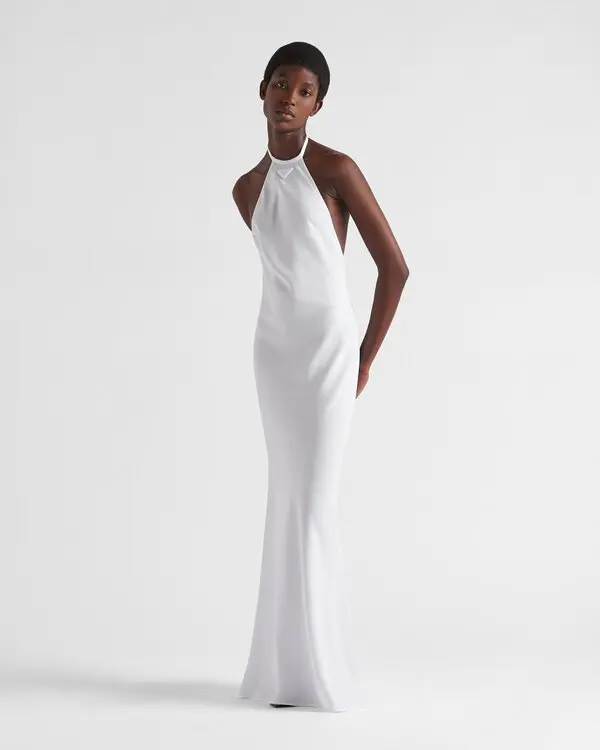 wrap front halter dress Monica Satin Midi Dress – SIMKHAI