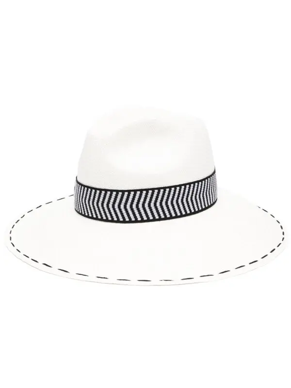 Borsalino Sophia Panama Wide-brim Fedora - White