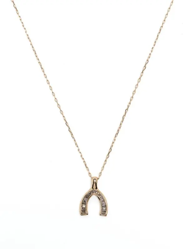 Adina Reyter 14kt Yellow Wishbone Diamond Necklace - Gold