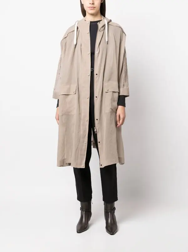Brunello Cucinelli Monili-embellished Cotton Coat