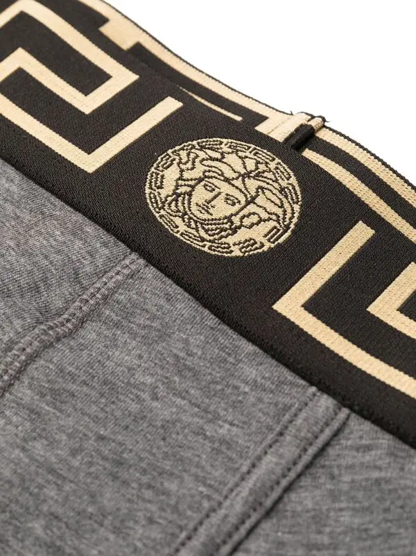 Versace Logo-waist Boxer Briefs - Grey