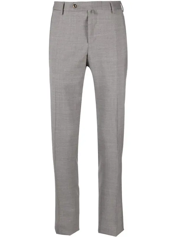 PT TORINO Tailored-cut Tapered Trousers - Grey