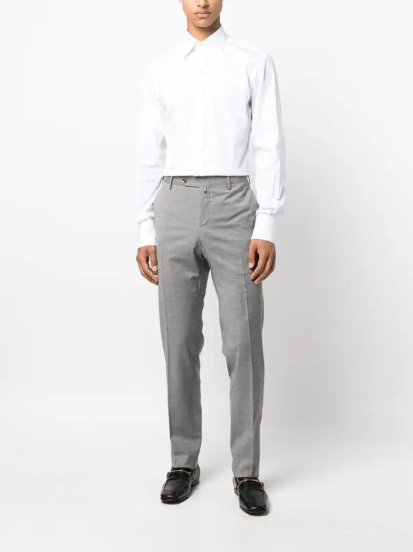 PT TORINO Tailored-cut Tapered Trousers - Grey