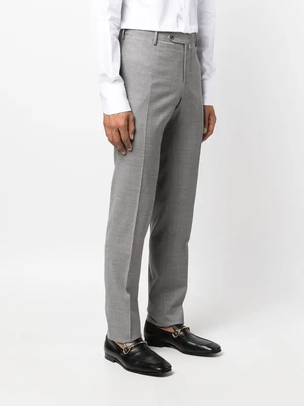 PT TORINO Tailored-cut Tapered Trousers - Grey
