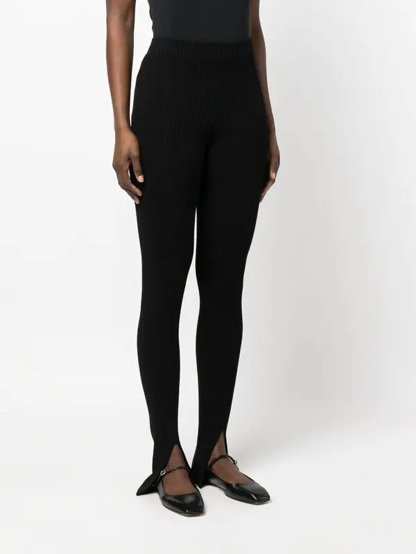 AERON Front-slit Ribbed Leggings