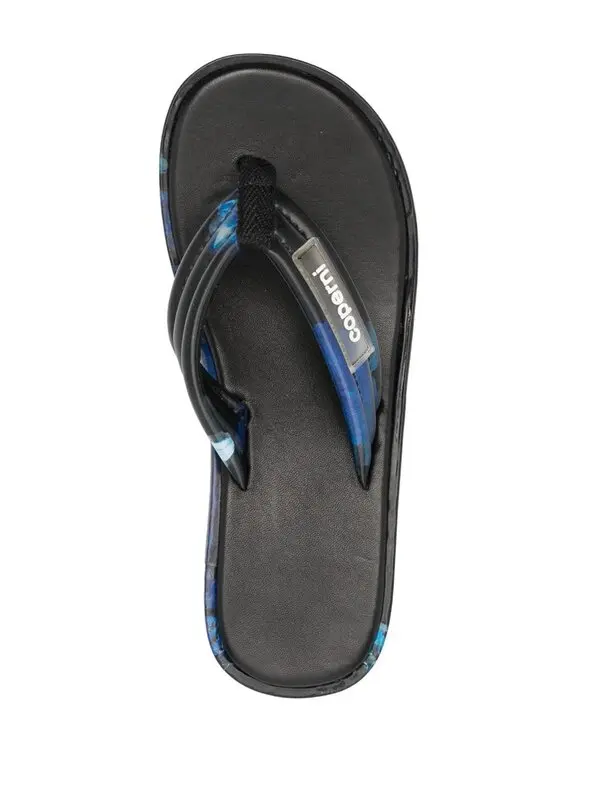 Coperni Floral-print Holographic Wedge Sandals