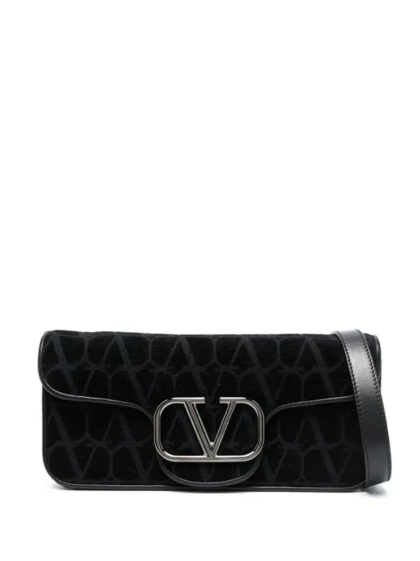 Valentino Garavani Mini Locò Vlogo Toile Iconographe Shoulder Bag - Black