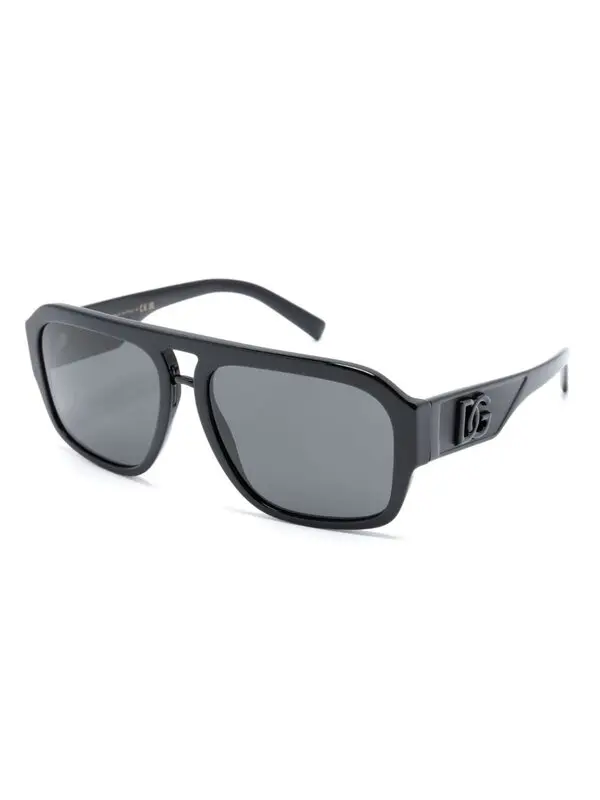 Dolce & Gabbana Logo Plaque Pilot Sunglasses