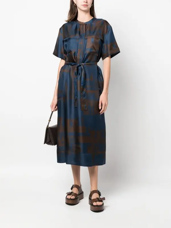 Soeur Thailand Abstract-print Silk Dress