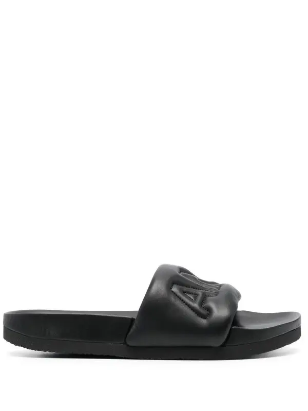 AMBUSH Logo Quilted Slides - Black