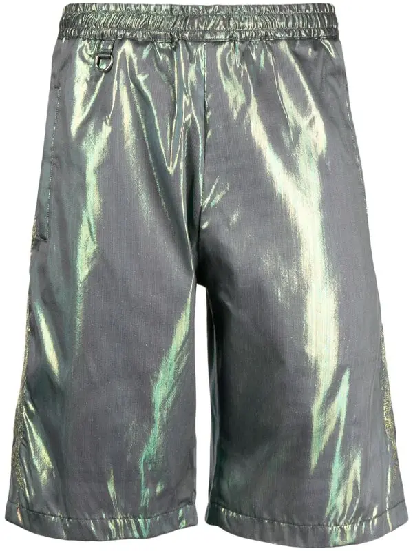 DOUBLET Hologram Lamé Bermuda Shorts - Grey