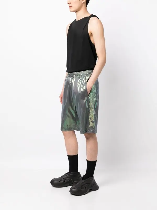 DOUBLET Hologram Lamé Bermuda Shorts