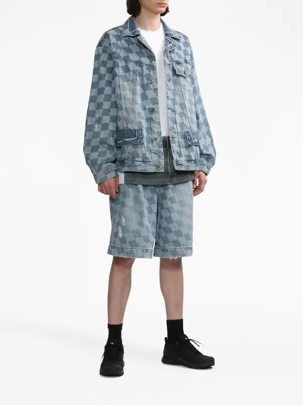 ADER ERROR Check-pattern Denim Jacket