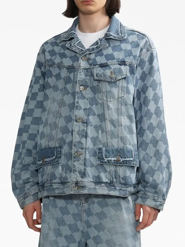 ADER ERROR Check-pattern Denim Jacket
