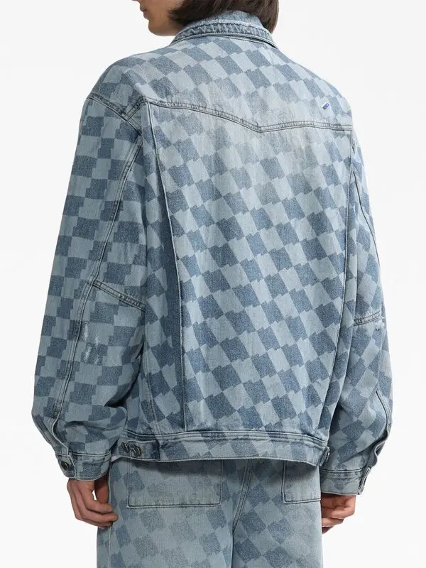 ADER ERROR Check-pattern Denim Jacket