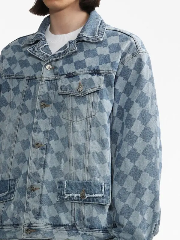 ADER ERROR Check-pattern Denim Jacket