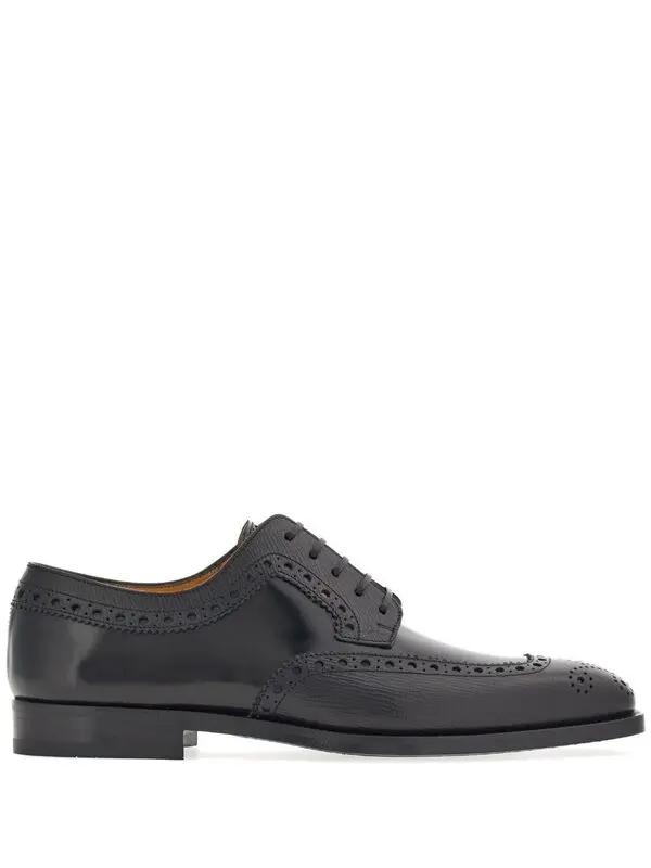 FERRAGAMO Tonal-stitching Leather Derby Shoes