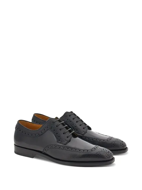 FERRAGAMO Tonal-stitching Leather Derby Shoes