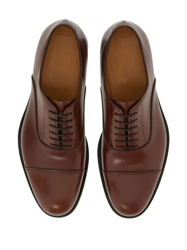 FERRAGAMO Tramezza Oxford Cap Toe Lace-up Shoes - Brown