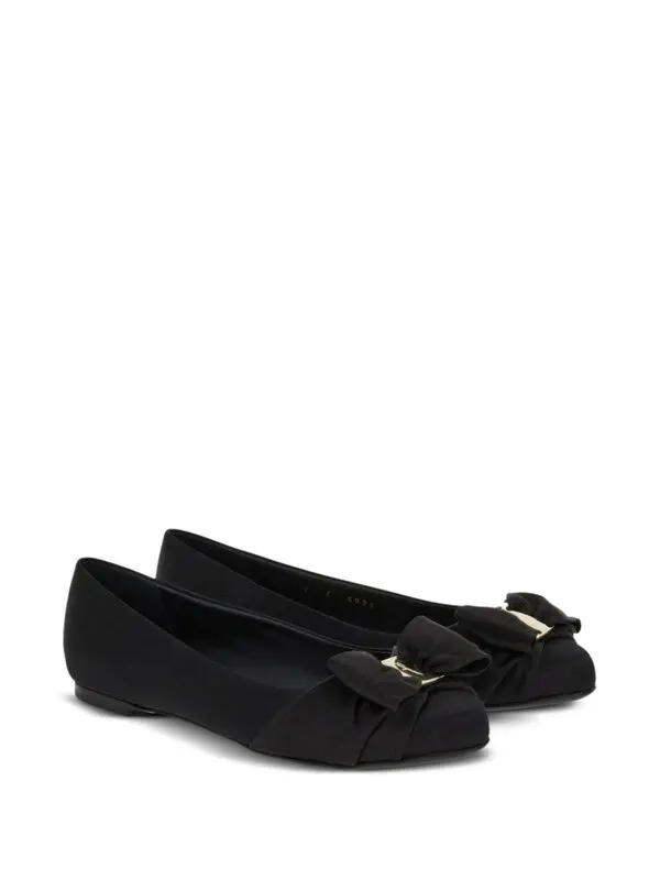 FERRAGAMO Vara Bow-detailing Ballerinas - Black
