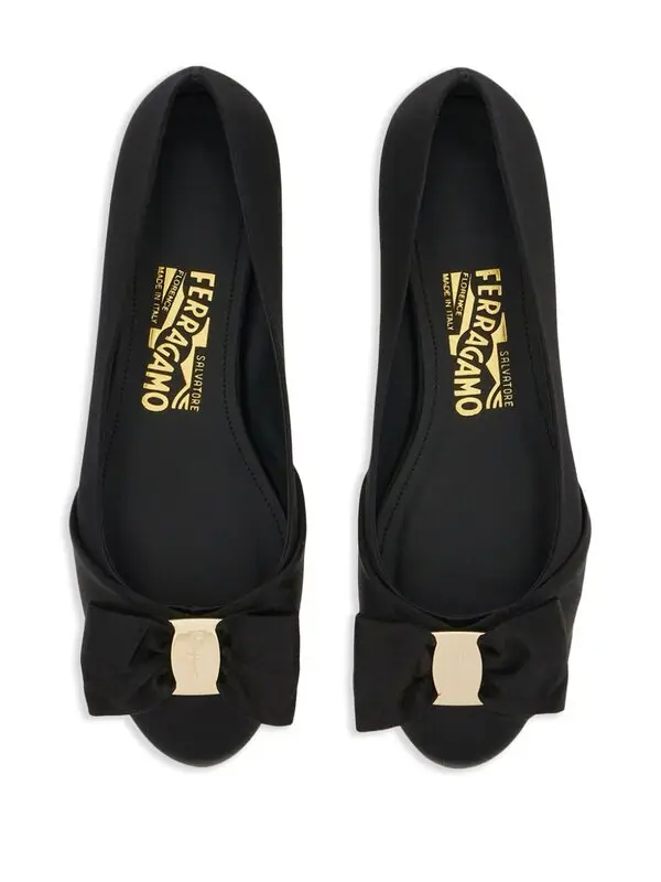 FERRAGAMO Vara Bow-detailing Ballerinas - Black
