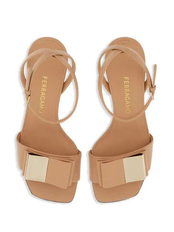 FERRAGAMO 55mm Block Heel Bow Detail Sandals