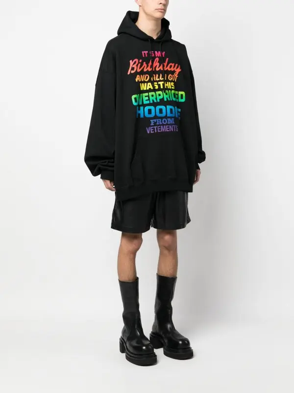 Vetements Rainbow Text-print Hoodie