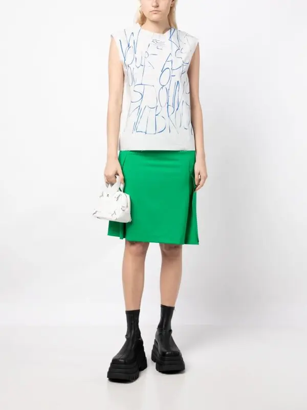 Raf Simons Pleated-panel Midi Skirt