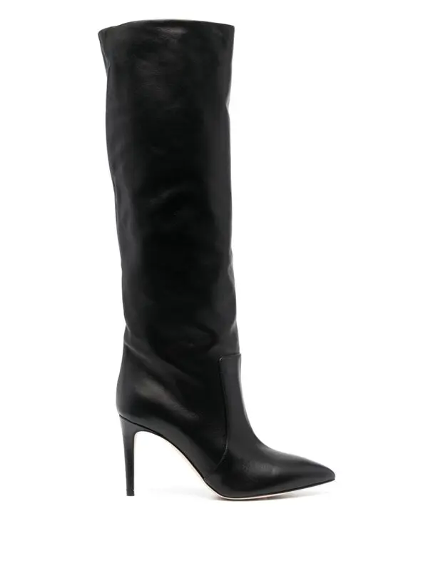 Paris Texas Stiletto 85mm Leather Boots - Black