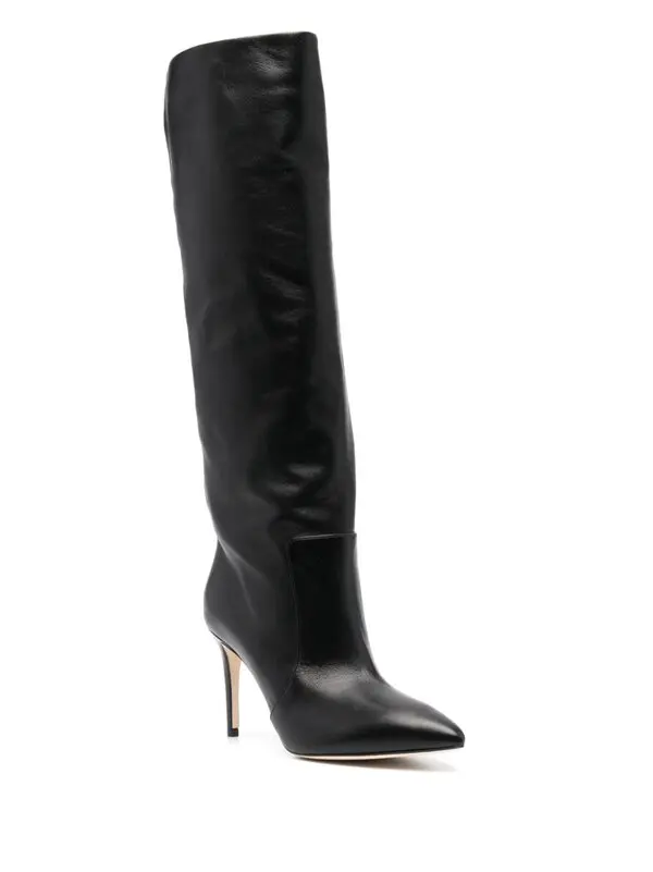 Paris Texas Stiletto 85mm Leather Boots - Black