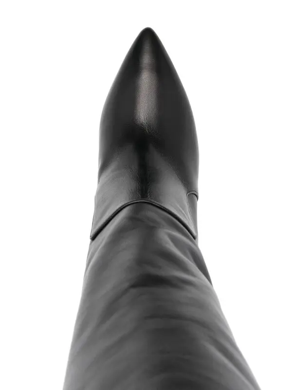 Paris Texas Stiletto 85mm Leather Boots - Black