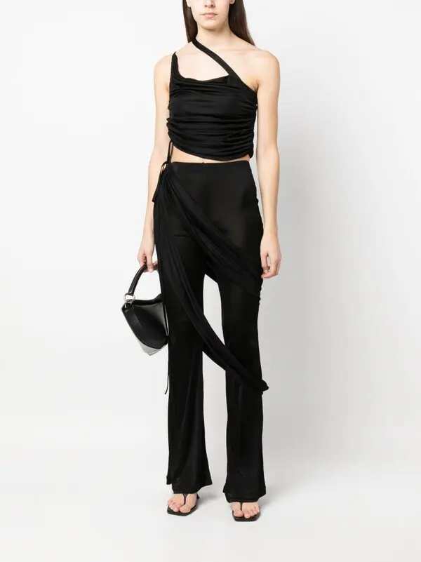 ANDREĀDAMO One-shoulder Draped Top