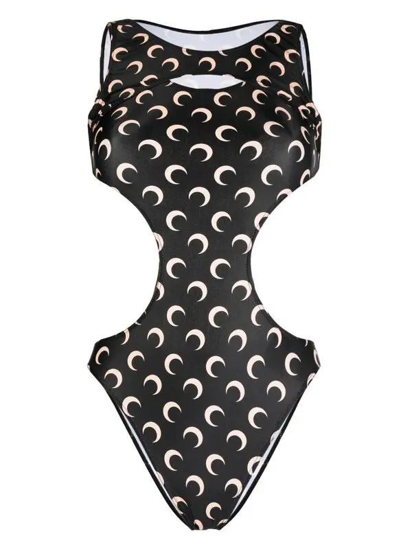 MARINE SERRE Active Crescent Moon-print Swimsuit