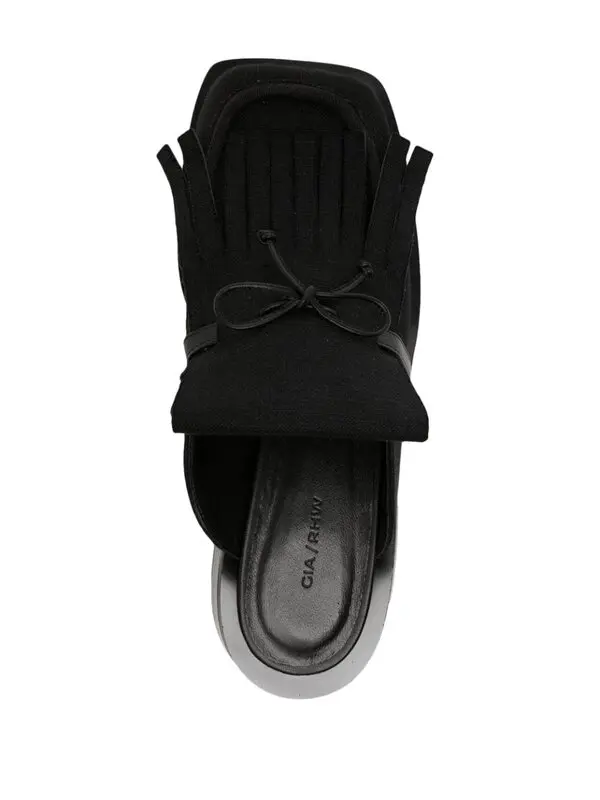 Buy GIABORGHINI Gia/rhw Rosie Linen Mules - Black At 35% Off