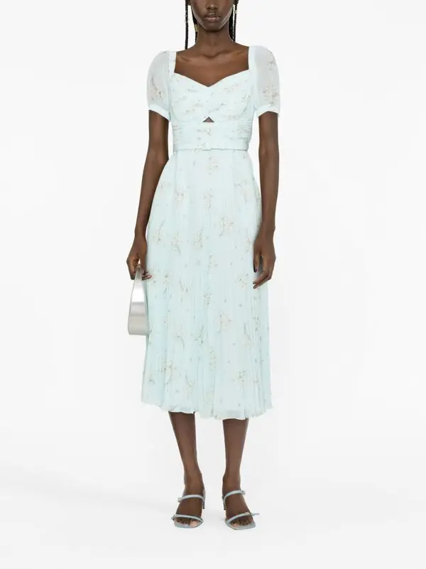 Self-Portrait Floral-print Chiffon Midi Dress