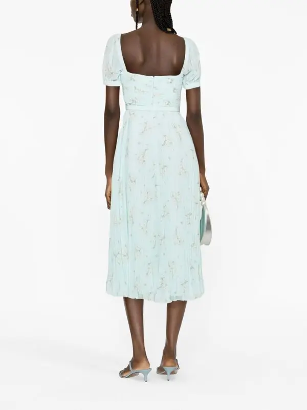 SELF-PORTRAIT Floral-print Chiffon Midi Dress