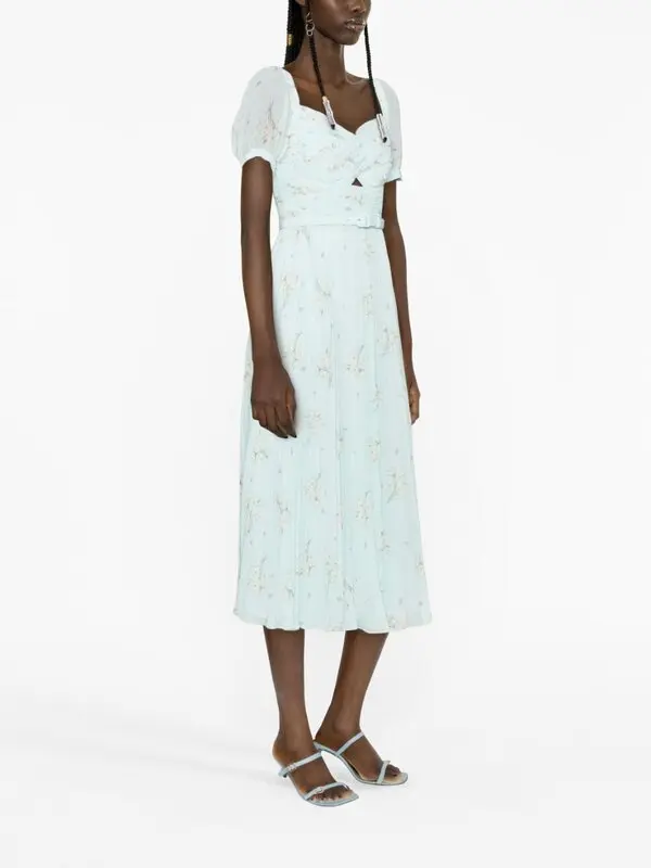SELF-PORTRAIT Floral-print Chiffon Midi Dress