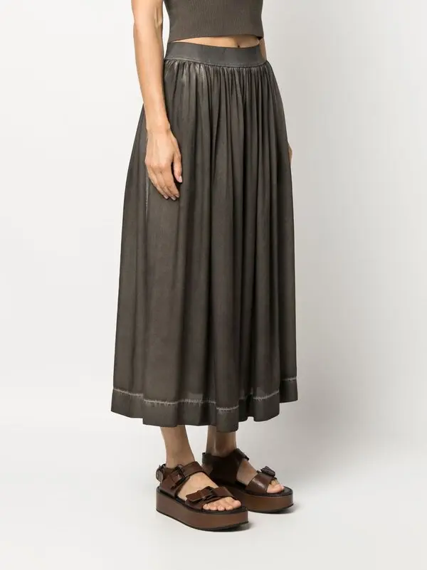UMA WANG Ruched-detail Midi Skirt