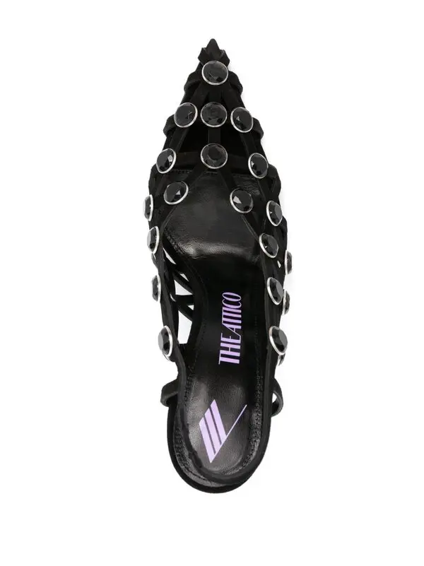 Attico 125mm Embellished Slingback Pumps - Black