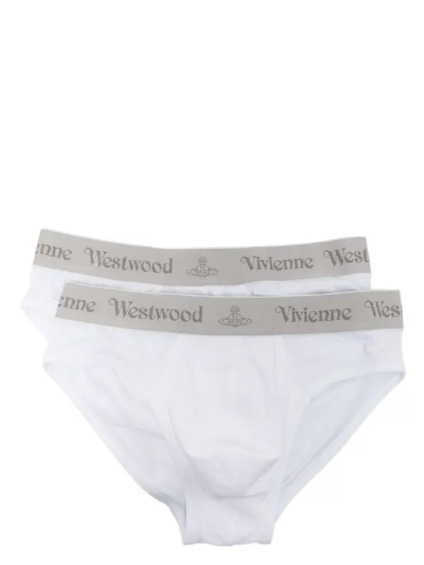 VIVIENNE WESTWOOD Two-pack Logo-waistband Briefs - White