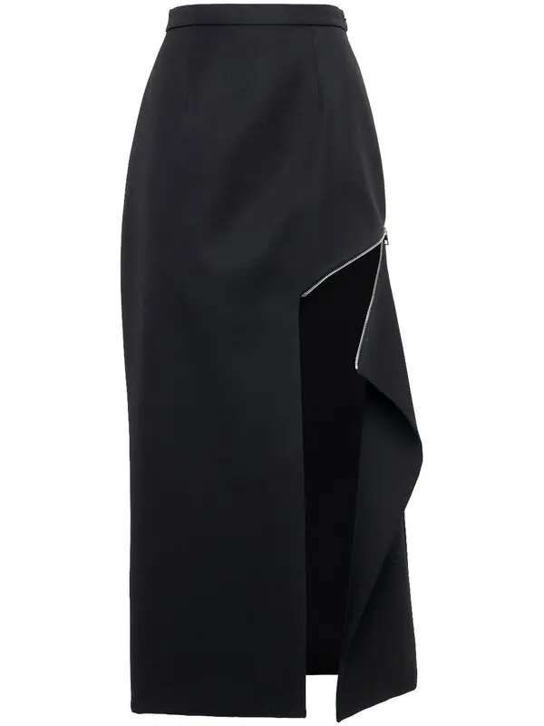 Zip-slash Pencil Skirt