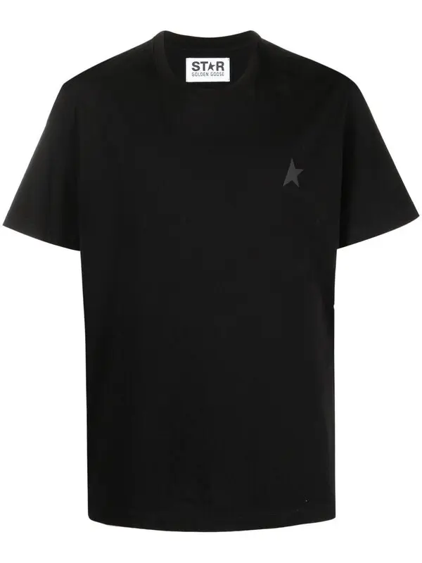 GOLDEN GOOSE White Star Collection T-shirt With Star On The Front - Black