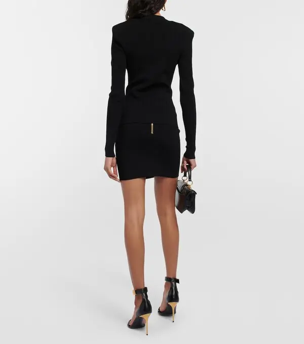 Balmain Embellished Knit Sweater - Black